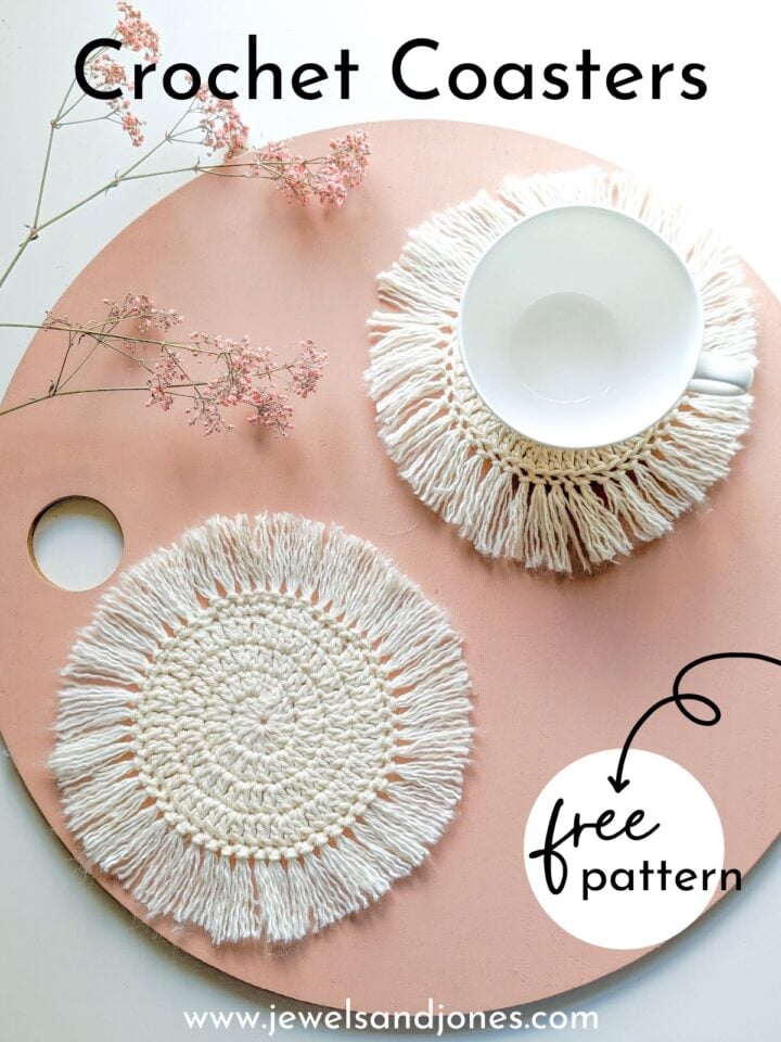 Easy Boho Crochet Coaster Pattern (Free) | Jewels and Jones