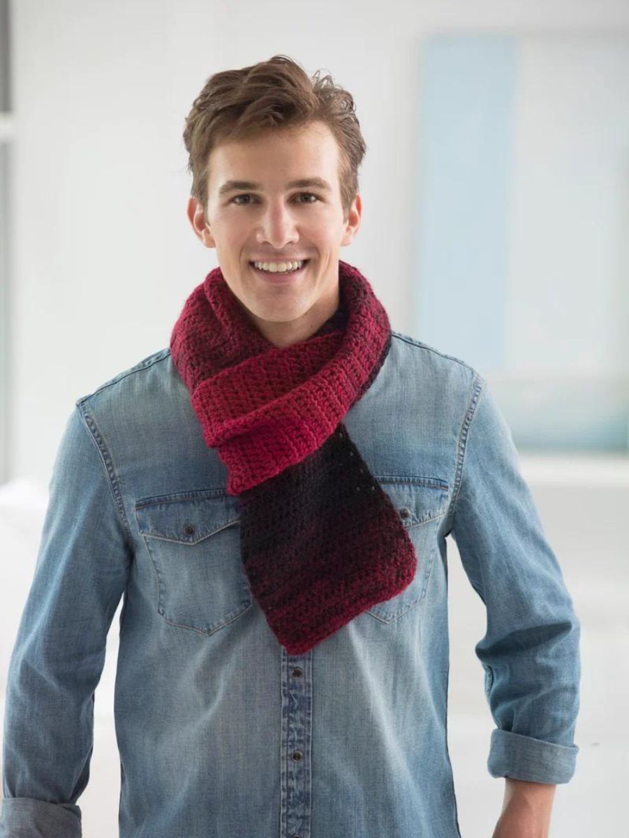 15 Free Crochet Scarf Patterns for Men | Jewels and Jones
