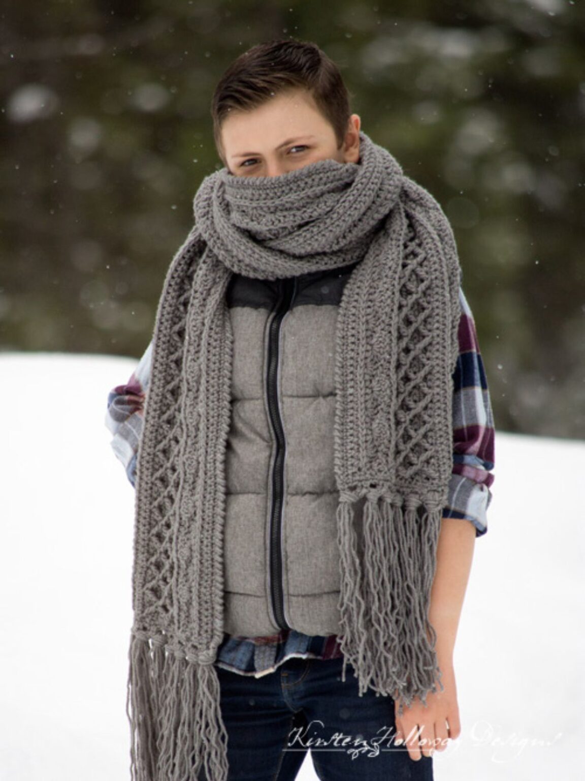 15 Free Crochet Scarf Patterns for Men | Jewels and Jones