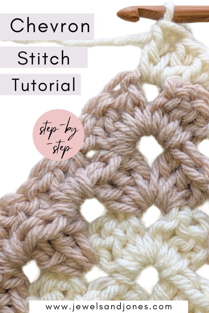 Easy Crochet Chevron Stitch Pattern Tutorial | Jewels and Jones