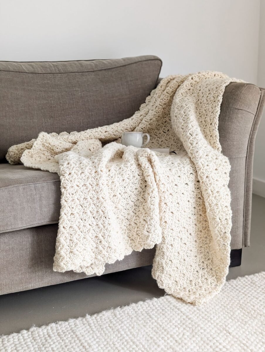Easy One-Row Repeat Crochet Blanket Pattern | Jewels and Jones