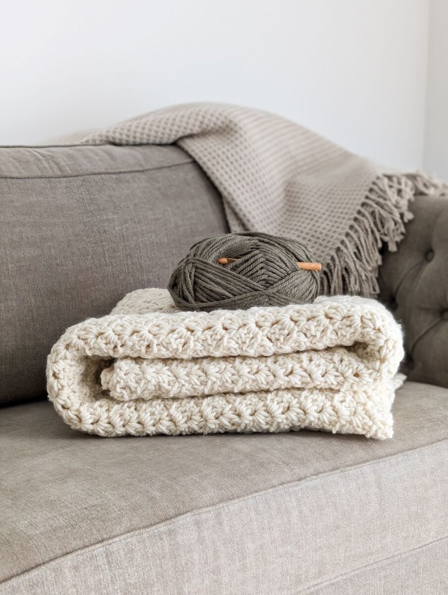 Easy One-Row Repeat Crochet Blanket Pattern | Jewels and Jones